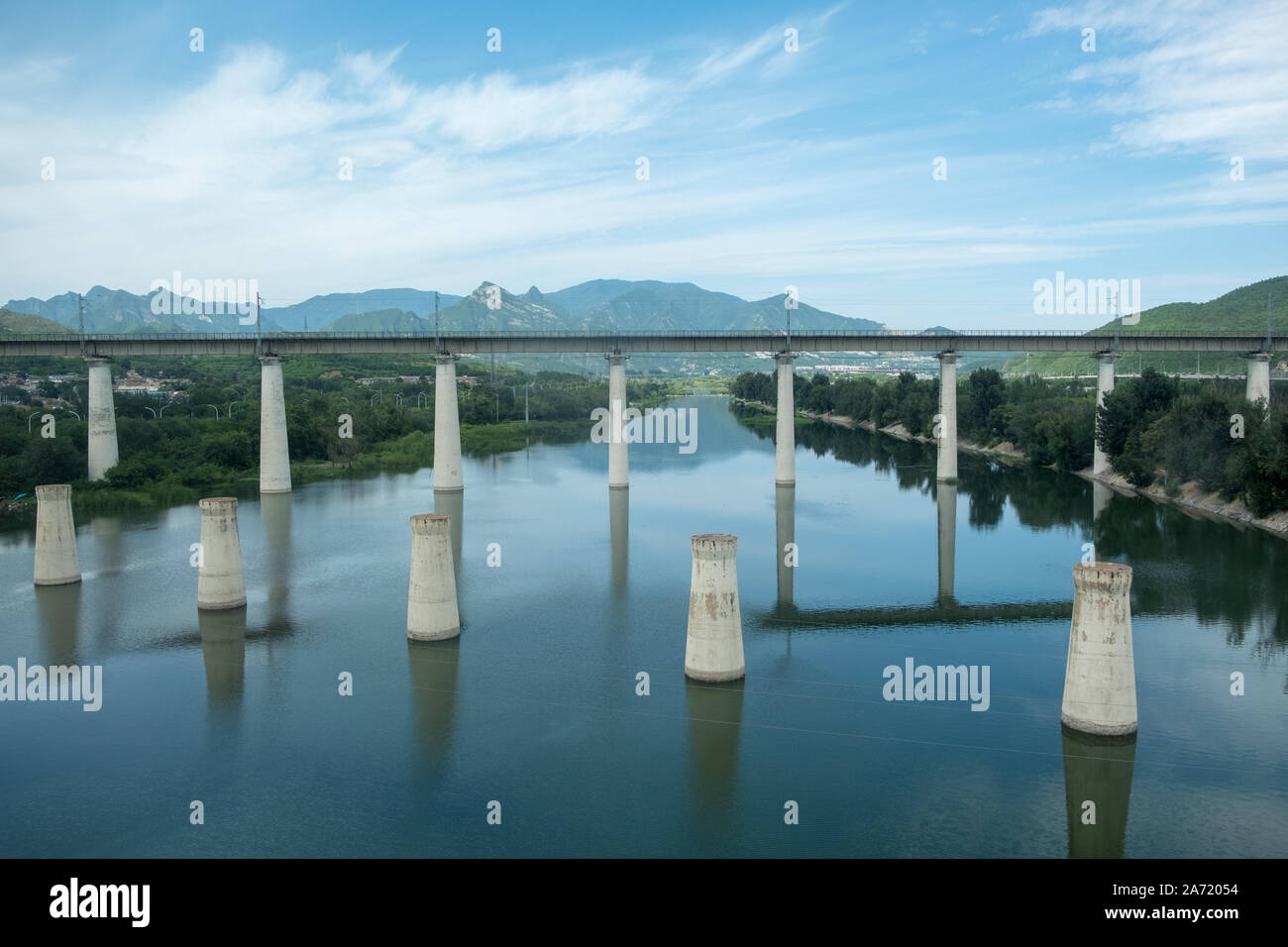 Chinese landscape, view from the train Stock Photo - Alamy