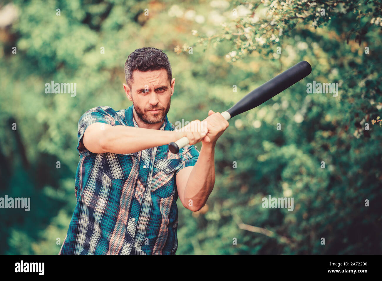 Strong temper. Principle concept. Confident in his strength. Bully guy ...