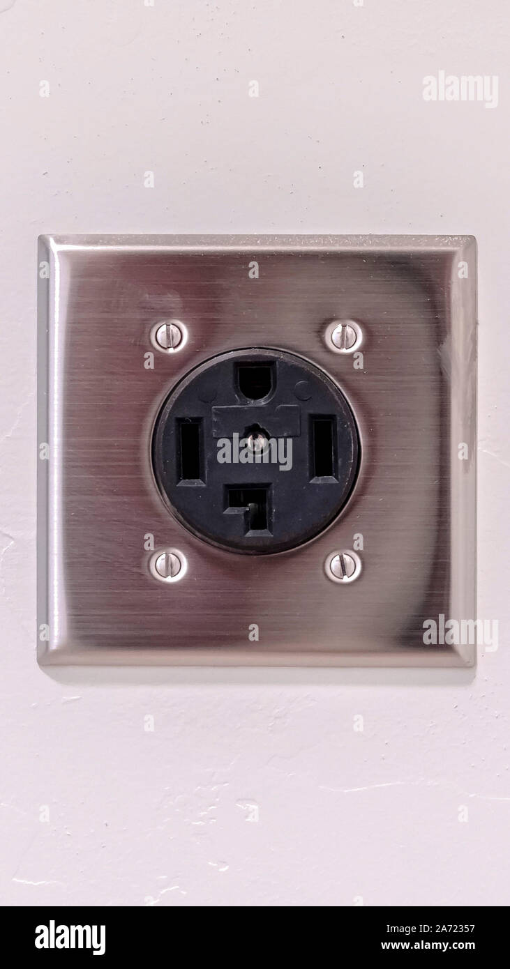 Vertical frame Electric plug connection for a washing machine Stock ...