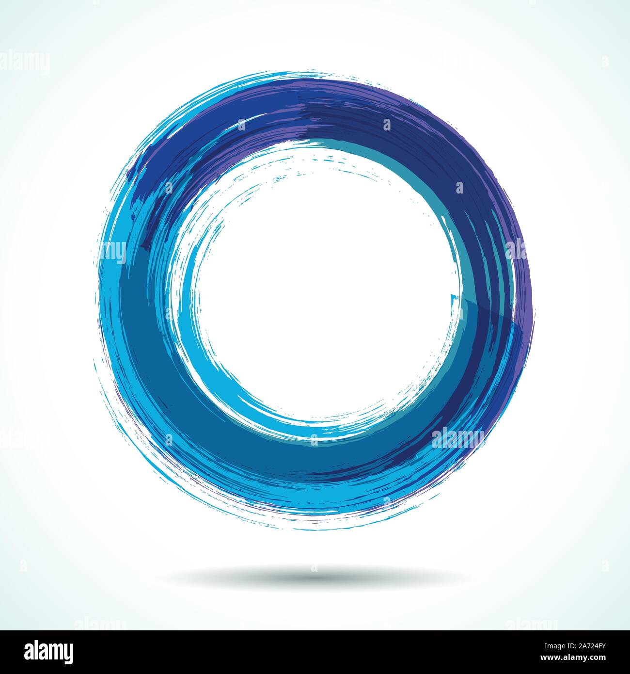 Blue brush painted watercolor circle Stock Vector Image & Art - Alamy