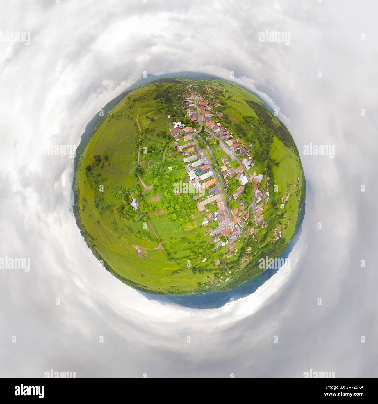 Little Green Planet - Spherical Panorama Stock Photo - Alamy