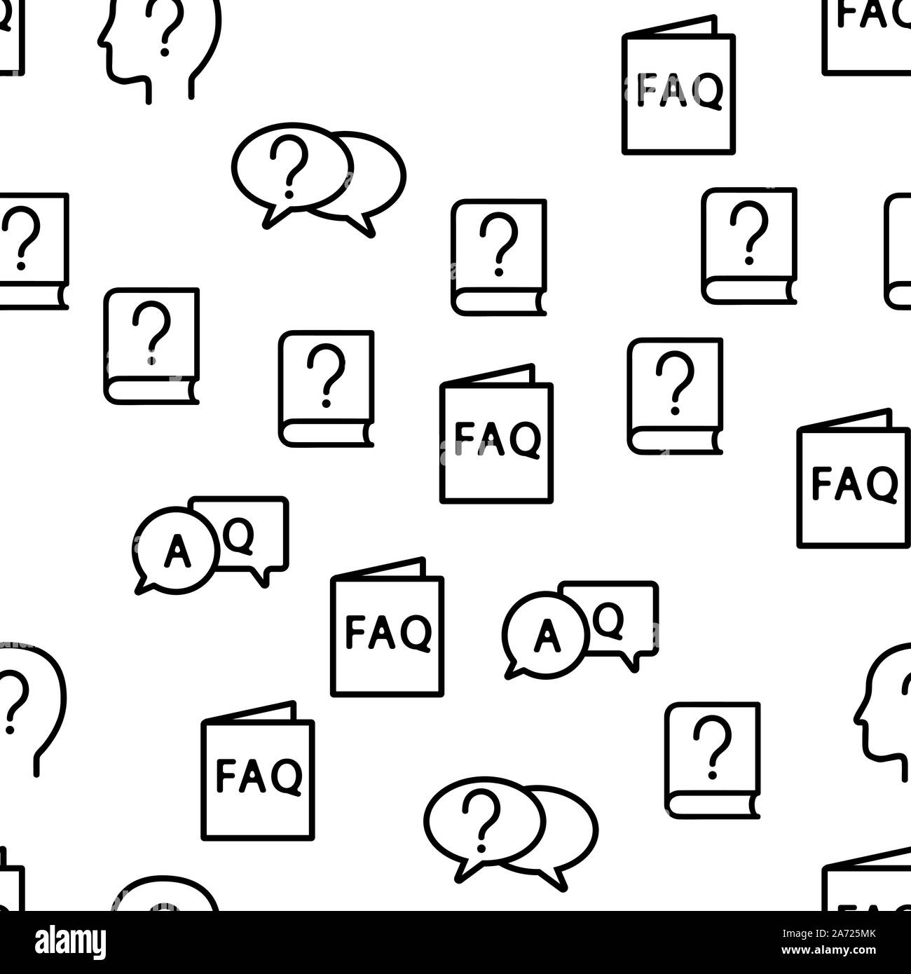 Faq Frequently Asked Questions Vector Seamless Pattern Stock Vector ...
