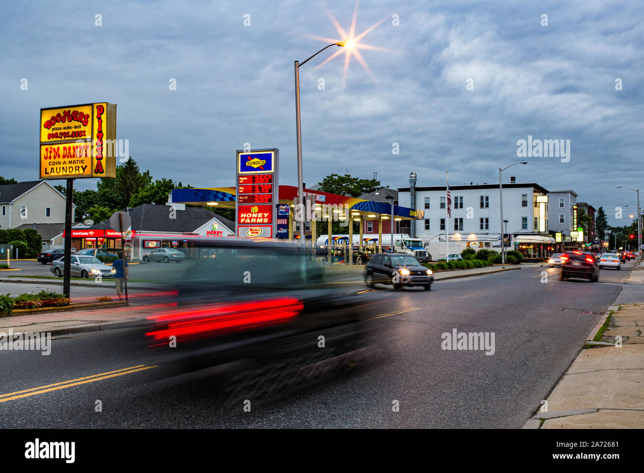 Traffic on Highland Street in Worcester, MA Stock Photo - Alamy