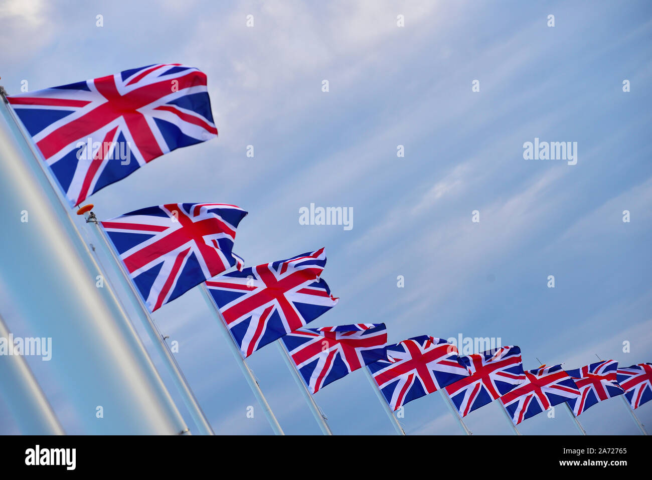 Row of Union Jacks Stock Photo - Alamy