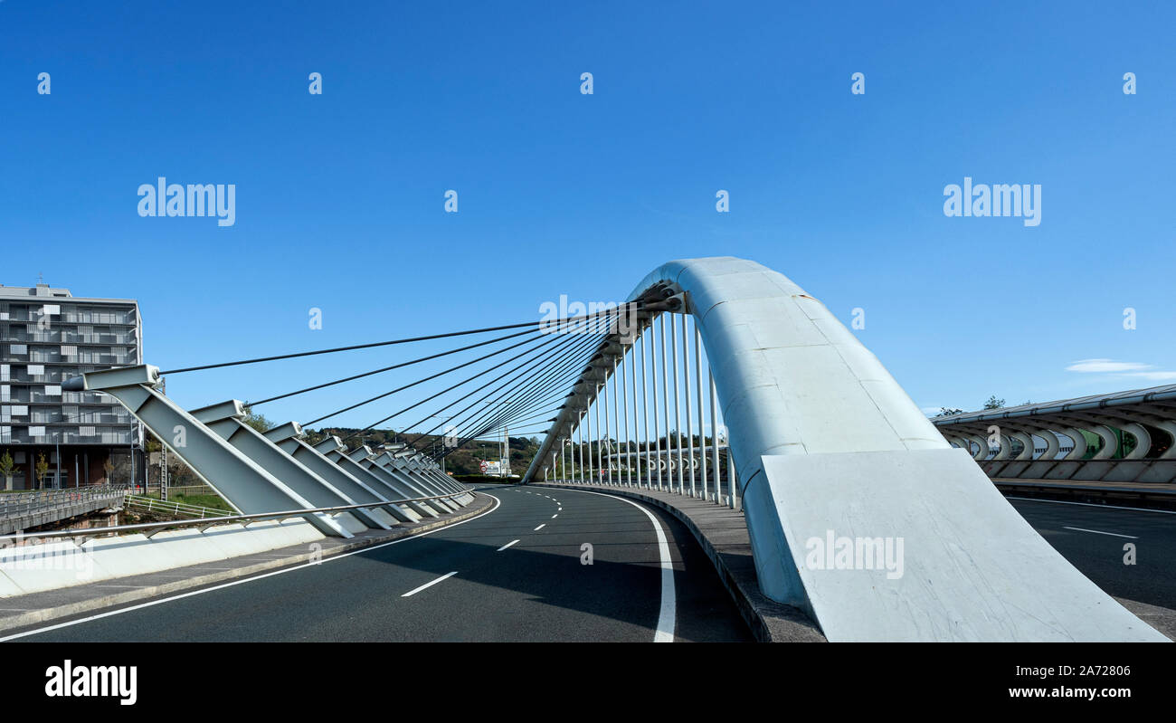 Modern bridge structure details an road Stock Photo - Alamy
