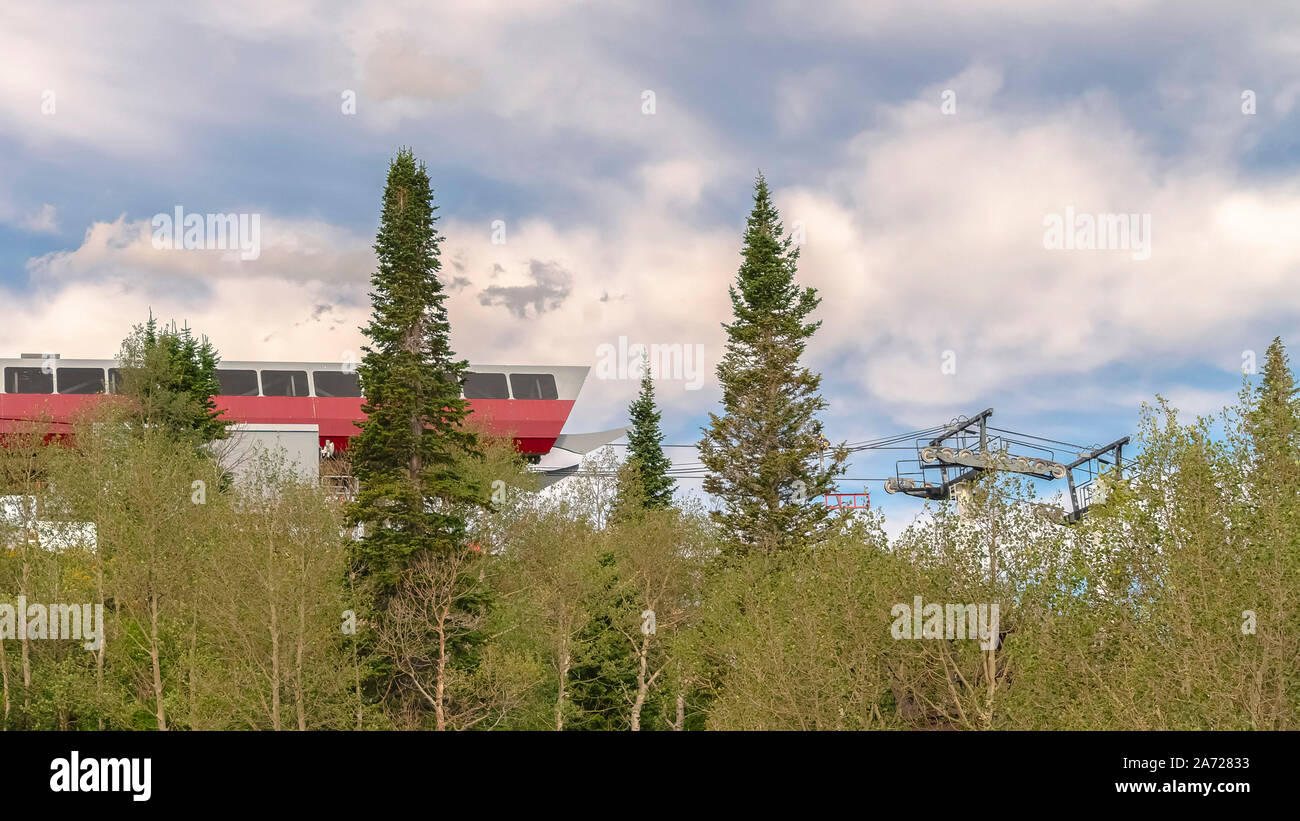 Panorama Off season views at a ski resort in Park City Utah with ...
