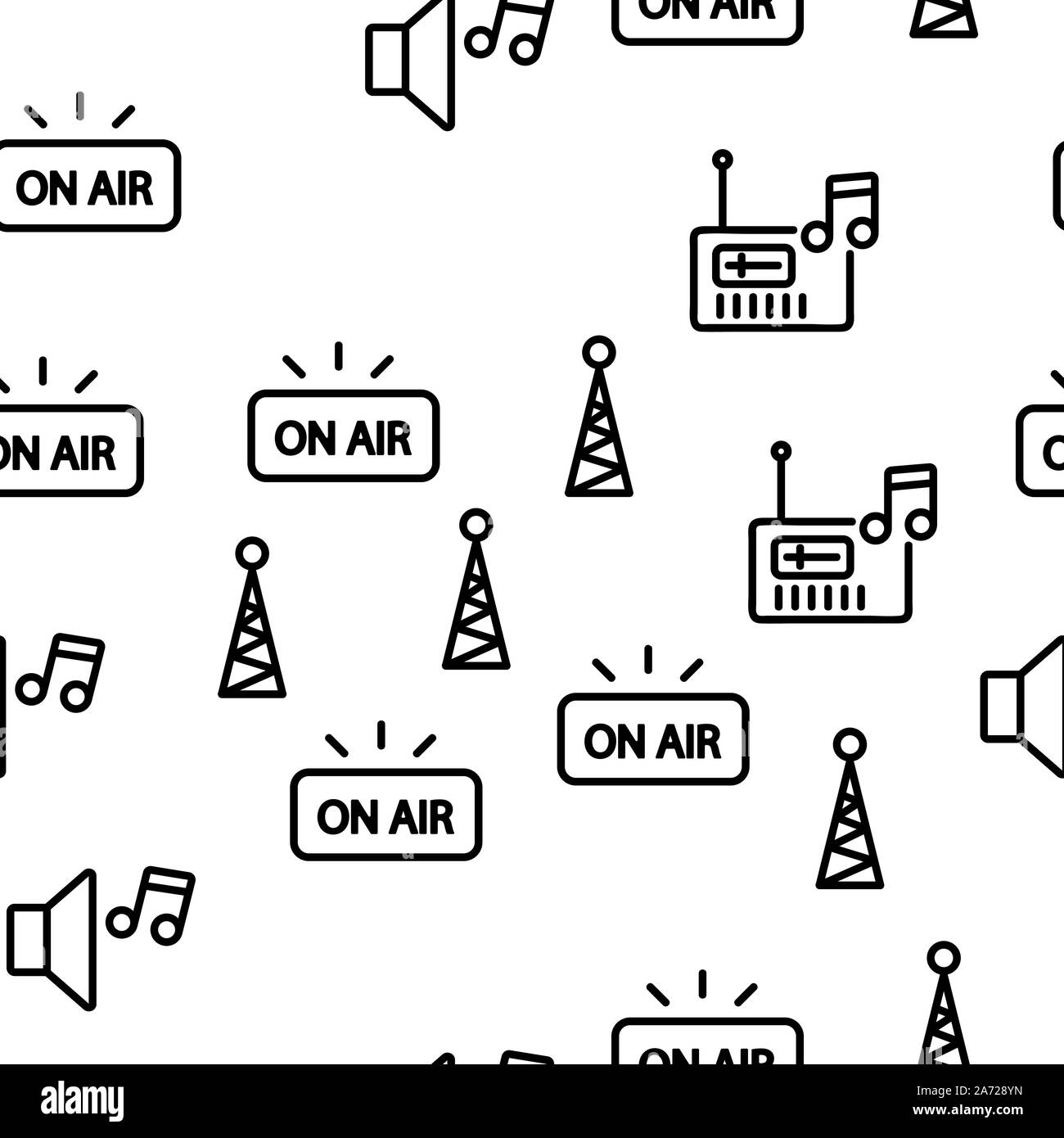 Radio Program Vector Seamless Pattern Stock Vector Image & Art - Alamy