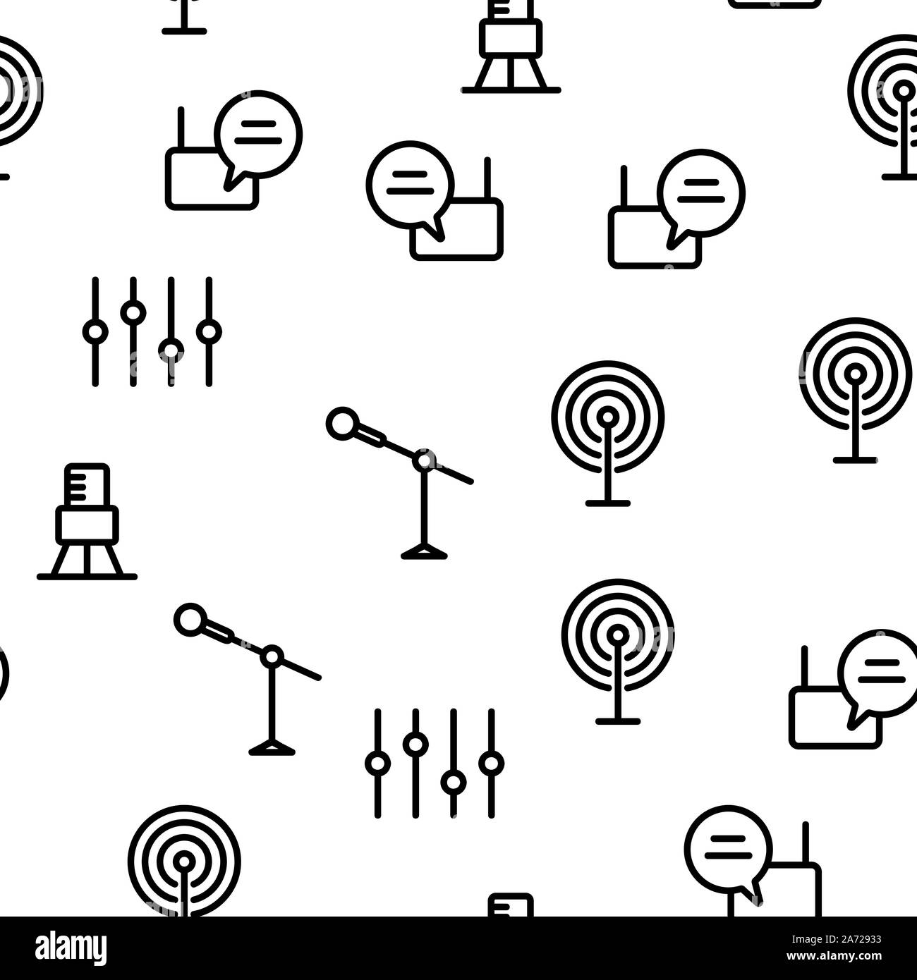 Radio Program Vector Seamless Pattern Stock Vector Image & Art - Alamy