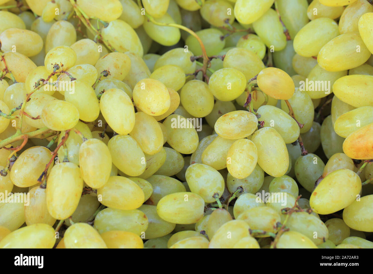 Green grape background on the market close up Stock Photo - Alamy