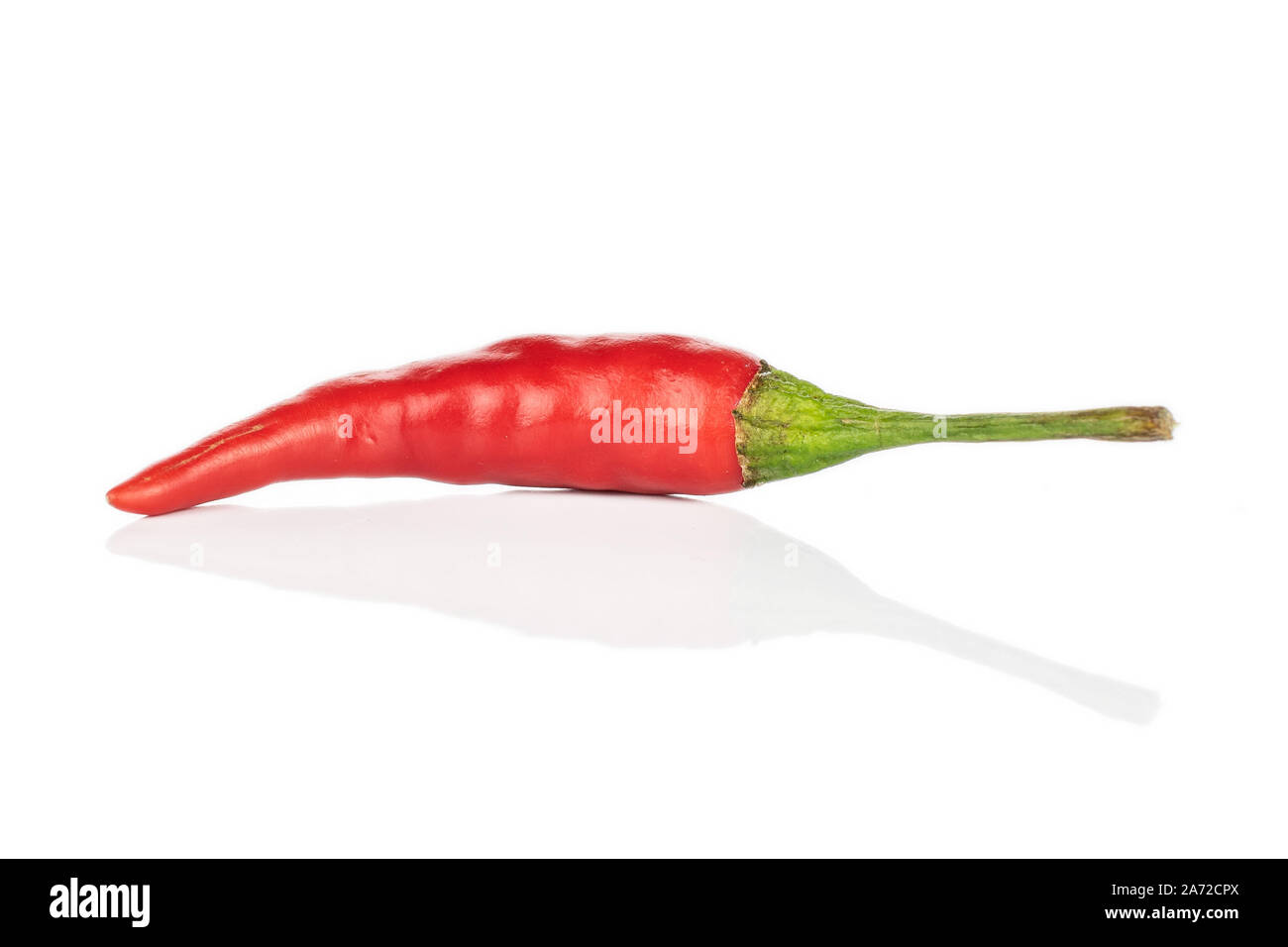 One whole hot red chili isolated on white background Stock Photo - Alamy