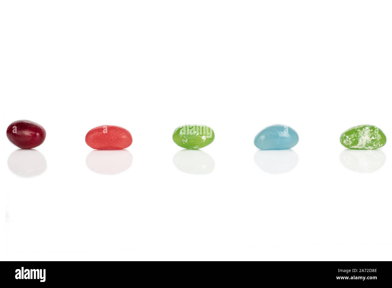 Group of five whole jelly bean candy isolated on white background Stock ...