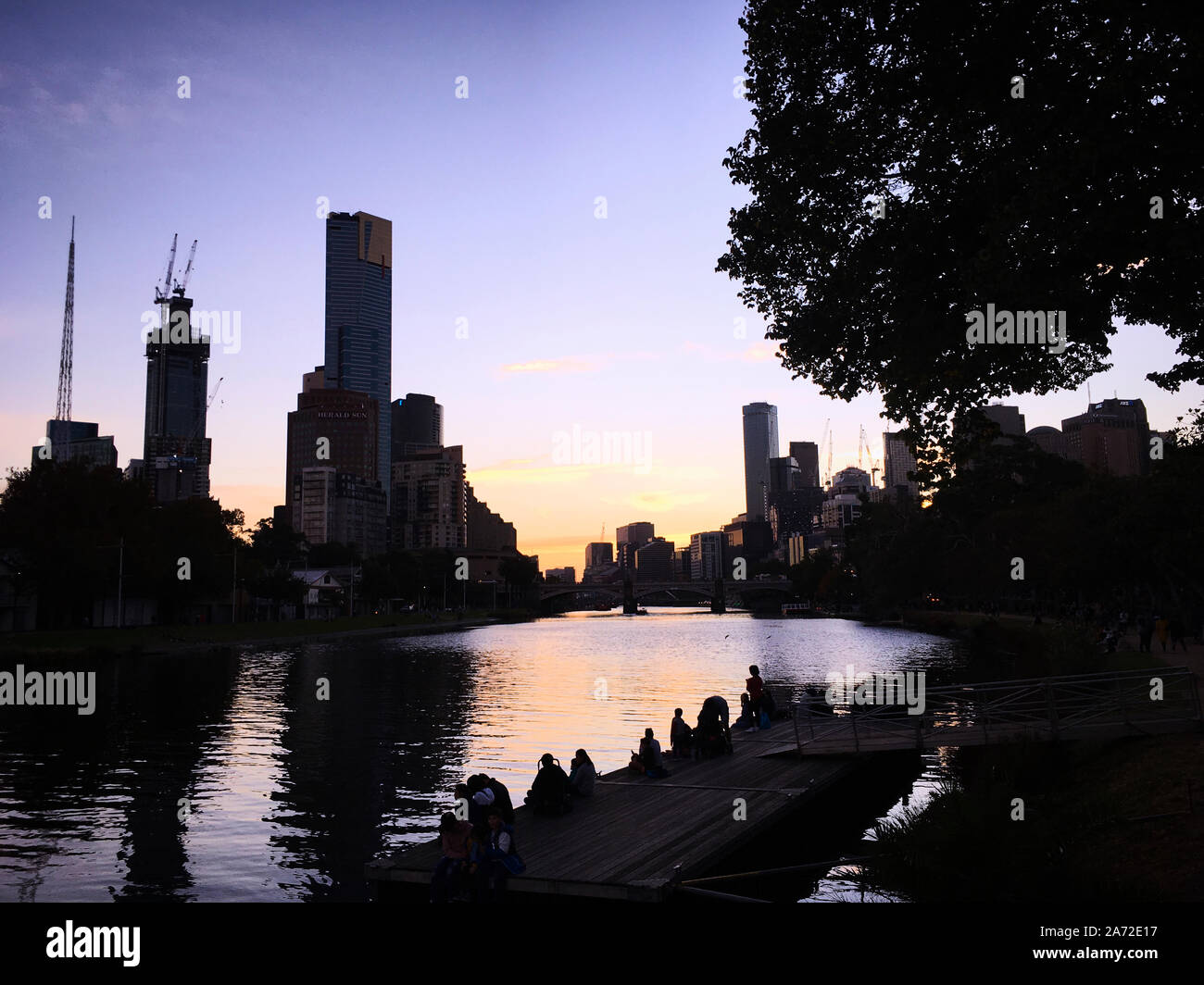 The Melbourne city skyline of Melbourne City, Southbank and the Yarra ...