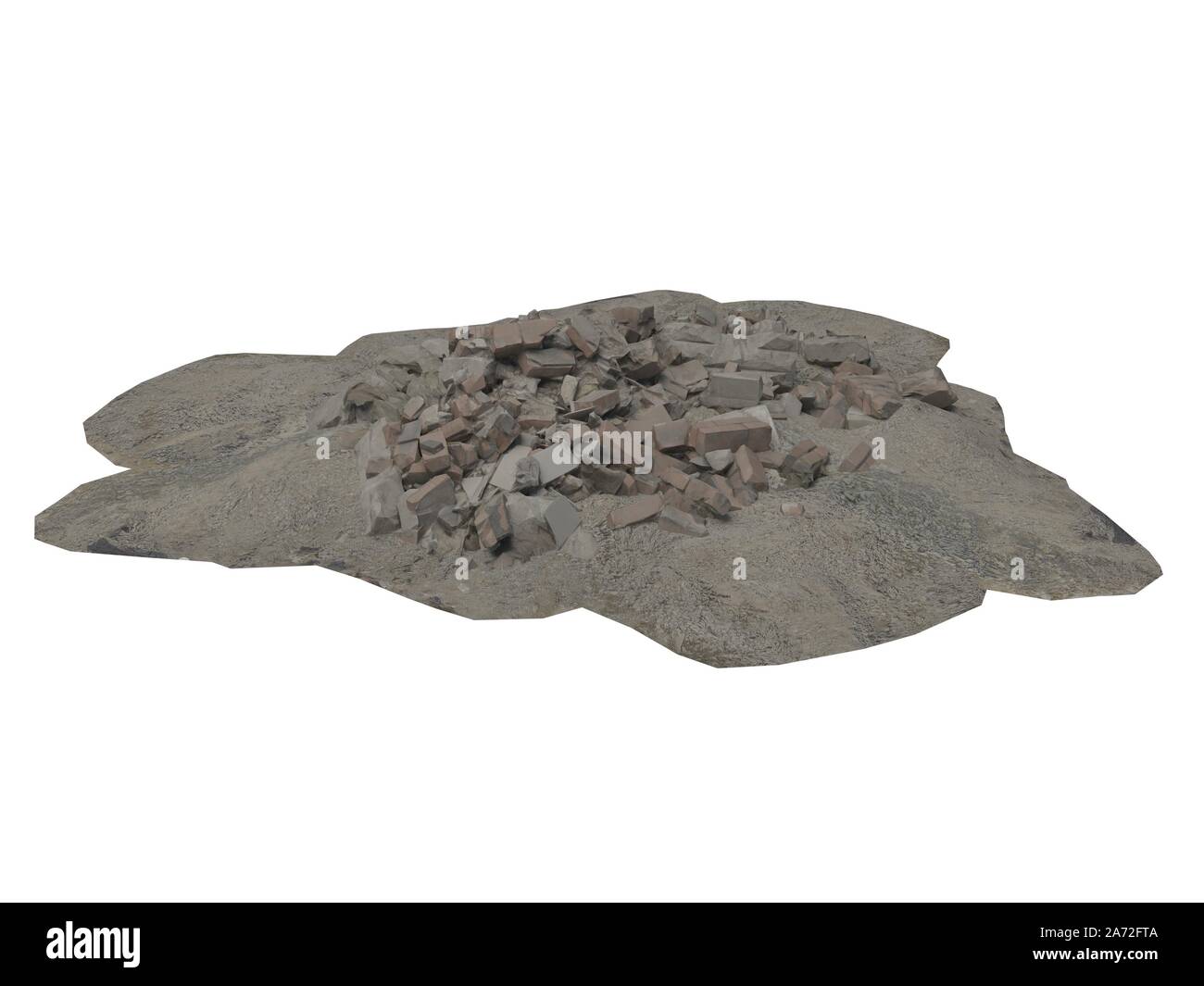 Heap of rubble and debris isolated on white 3d illustration Stock Photo ...