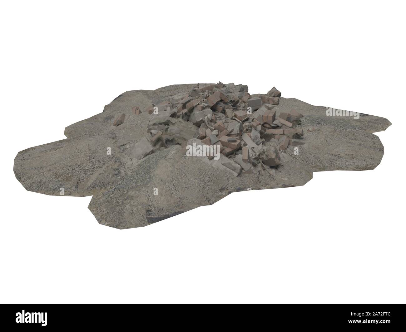 Heap of rubble and debris isolated on white 3d illustration Stock Photo ...