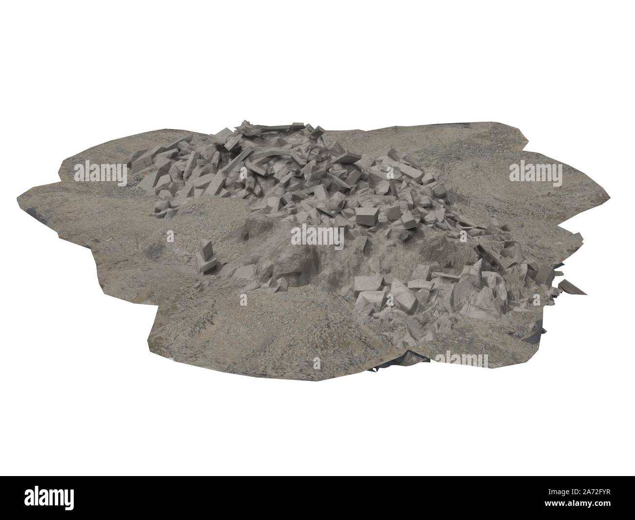 Heap of rubble and debris isolated on white 3d illustration Stock Photo ...