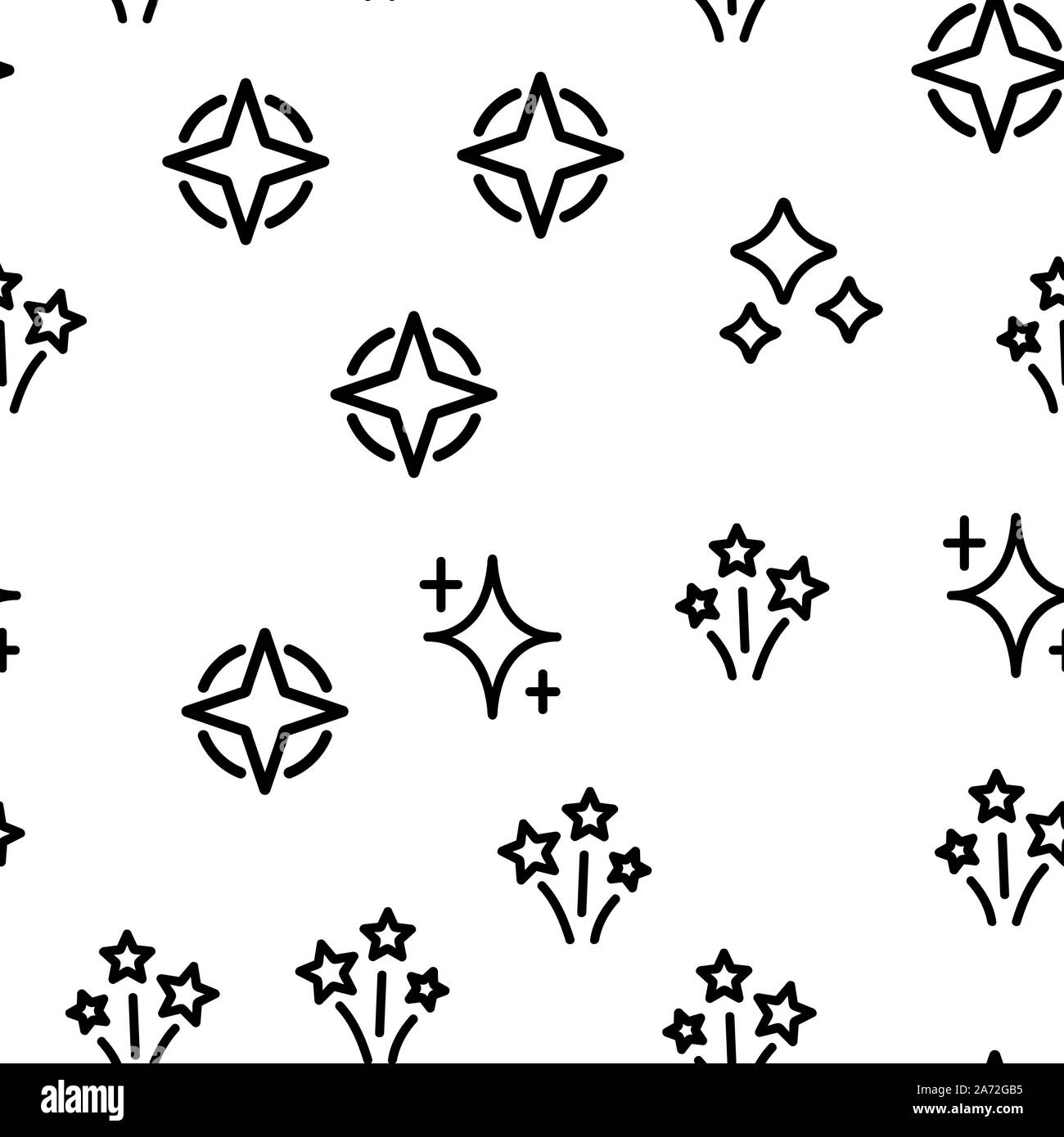 Spark And Sparkle Star Vector Seamless Pattern Stock Vector Image & Art ...
