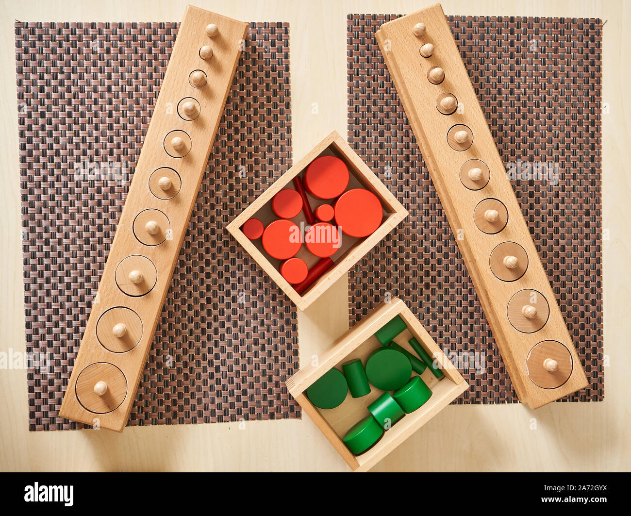 Montessori counting games learning numbers Stock Photo - Alamy