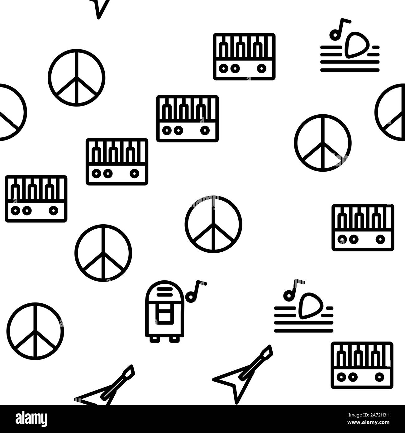 Rock And Roll Vector Seamless Pattern Stock Vector Image & Art - Alamy