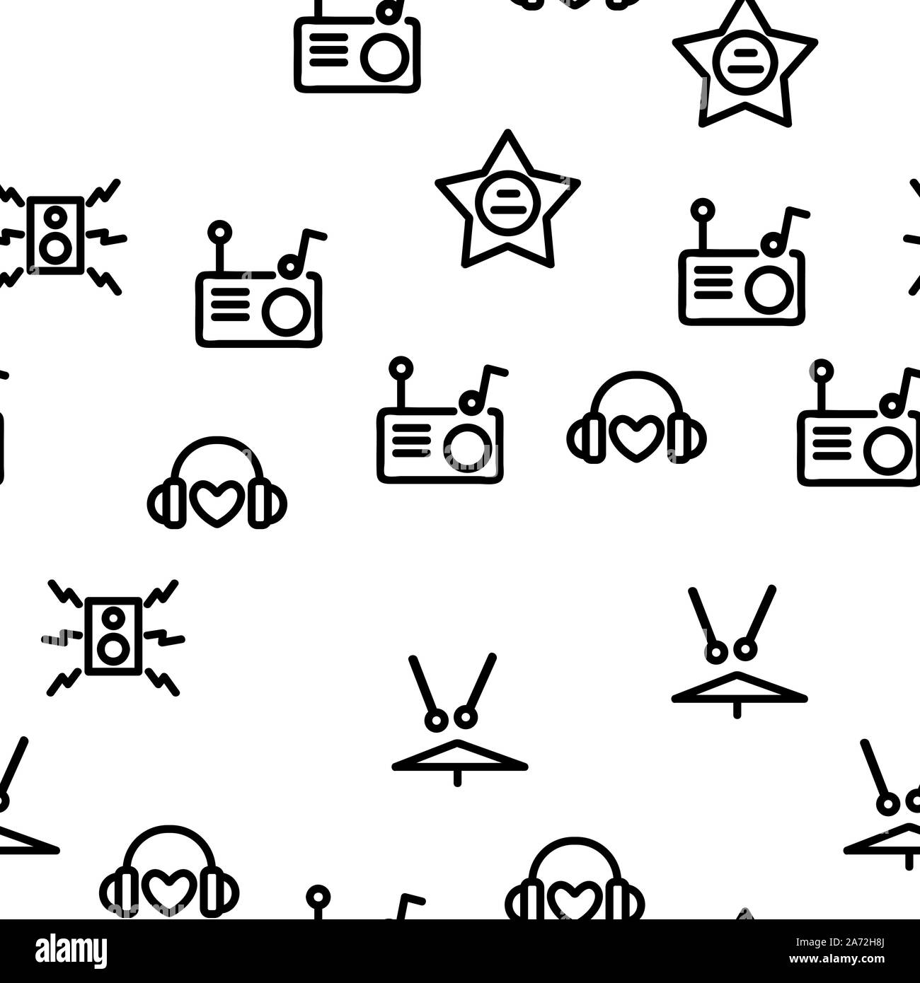 Rock And Roll Vector Seamless Pattern Stock Vector Image & Art - Alamy