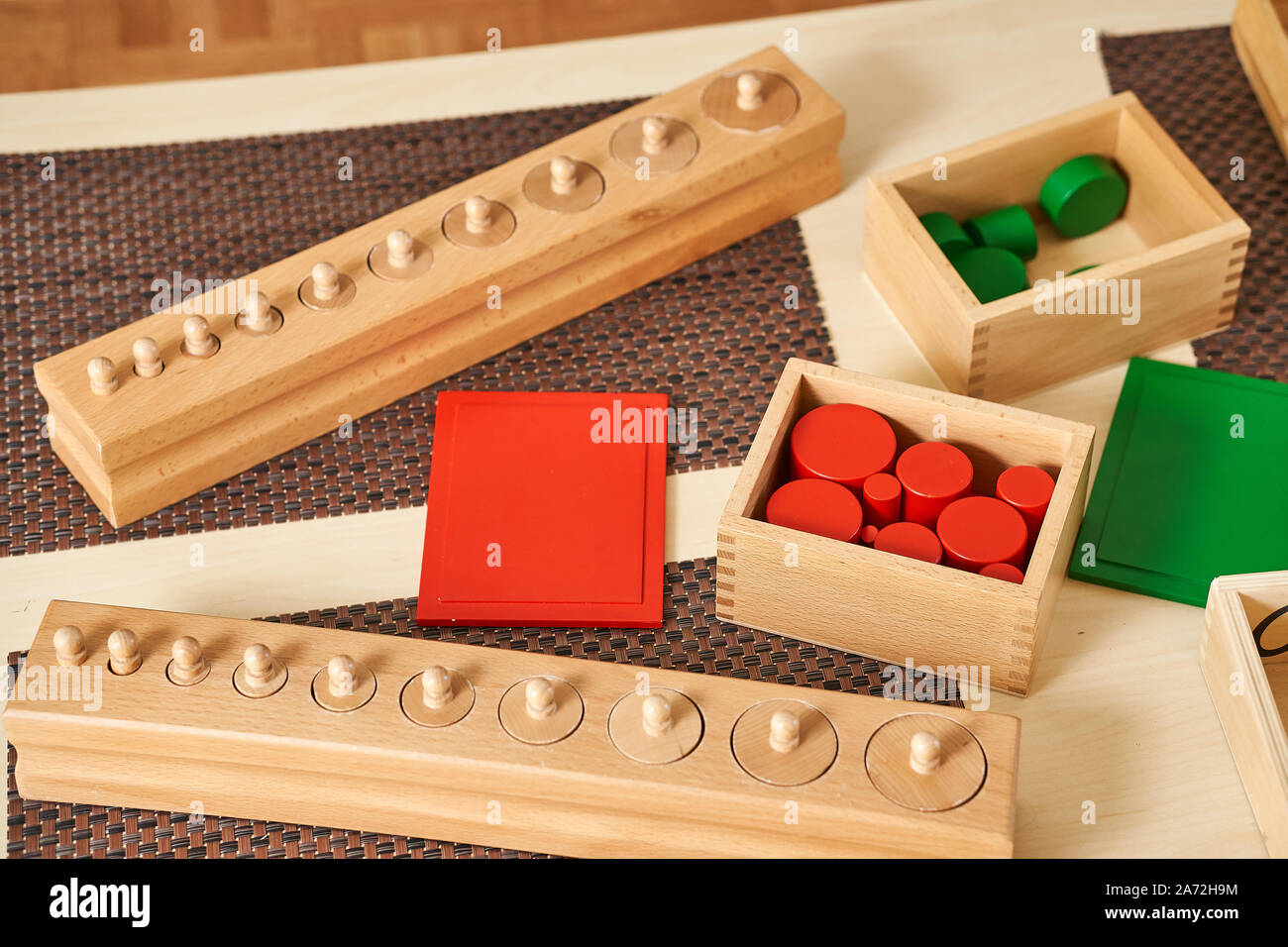 Montessori counting games learning numbers Stock Photo - Alamy