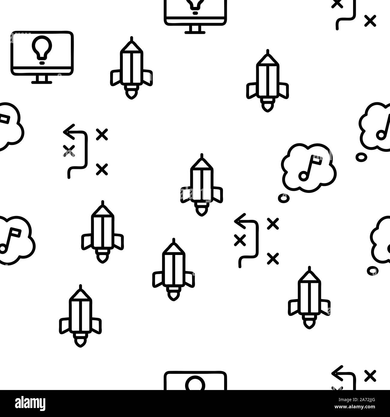 Creativity Vector Seamless Pattern Stock Vector Image & Art - Alamy