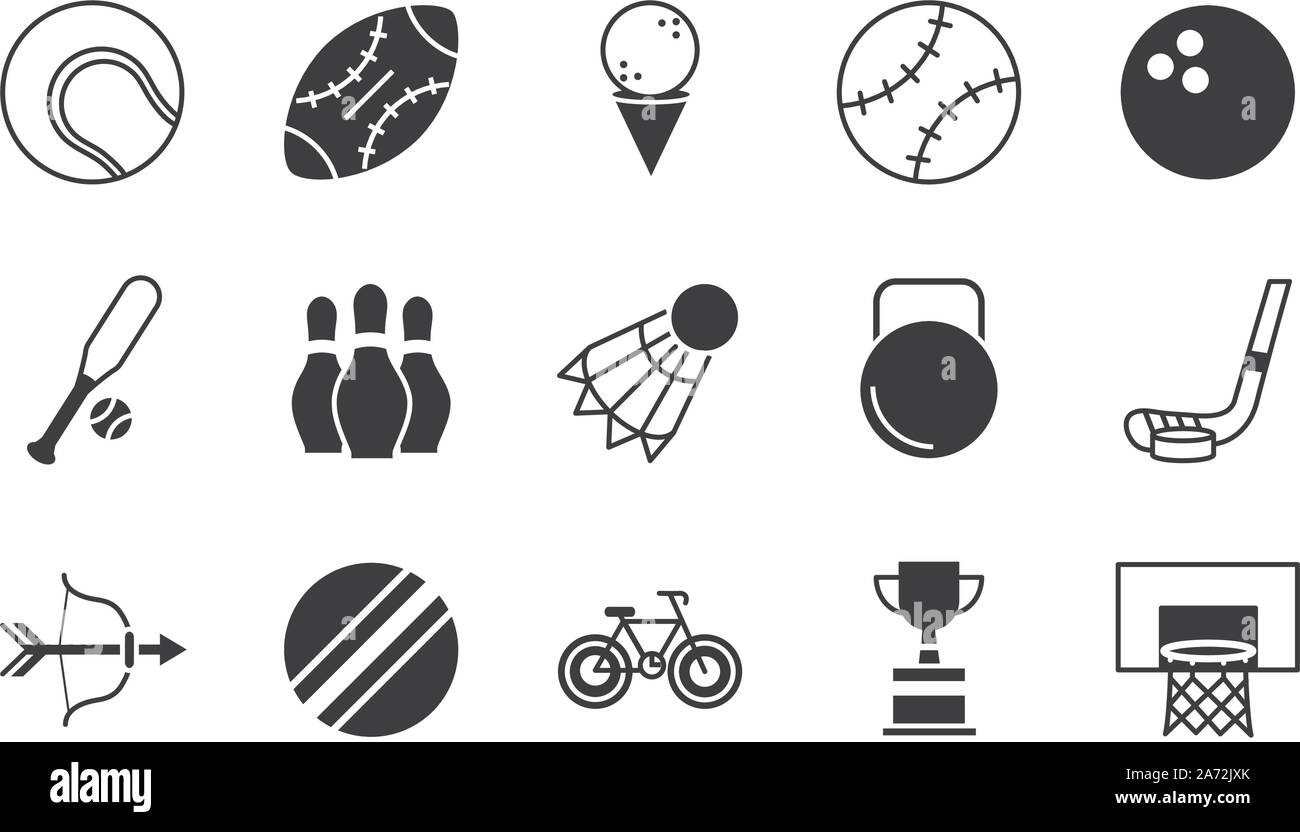 pictogram sport equipment related icons set vector illustration Stock ...