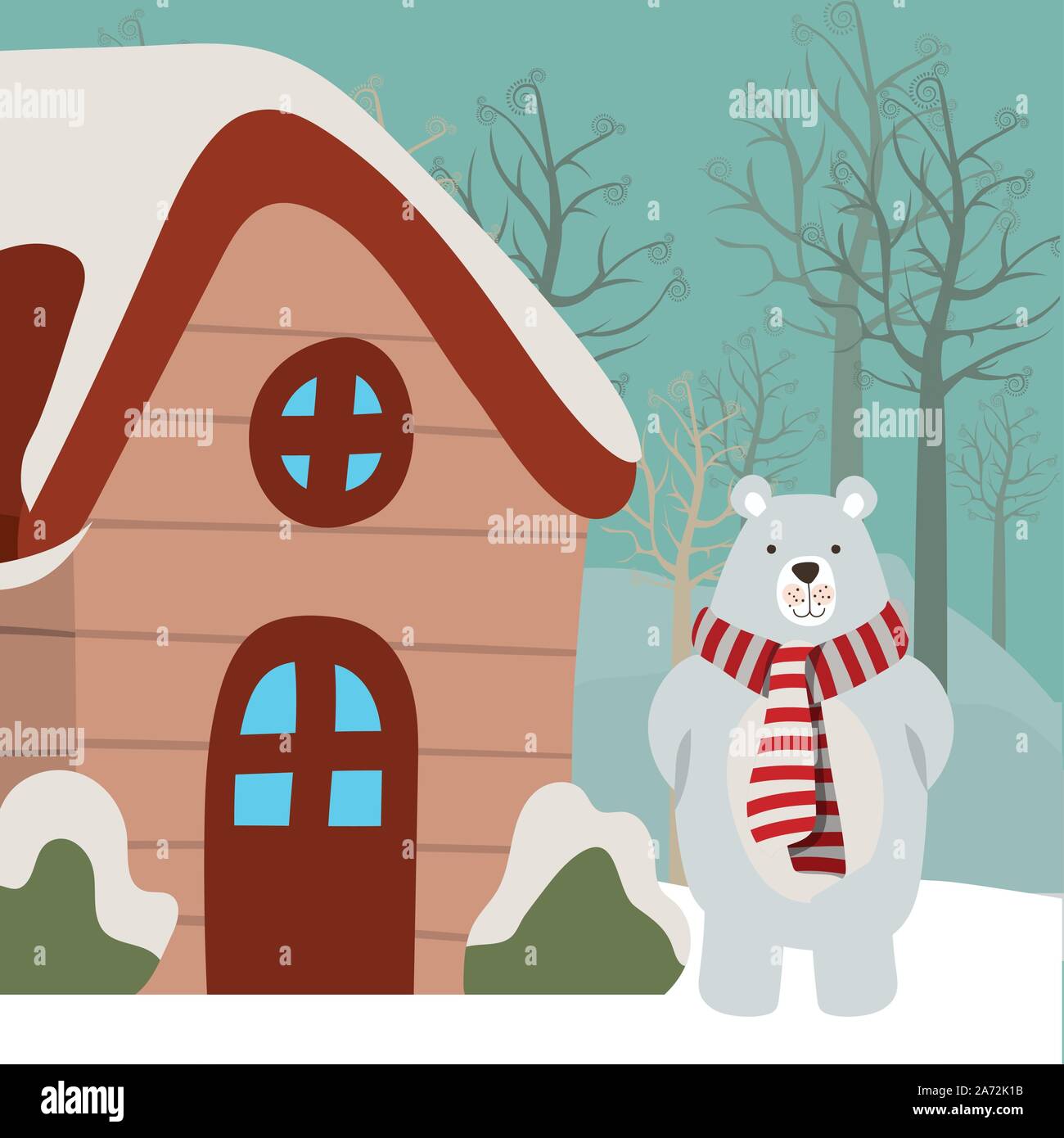Polar bear home snow Stock Vector Images - Alamy