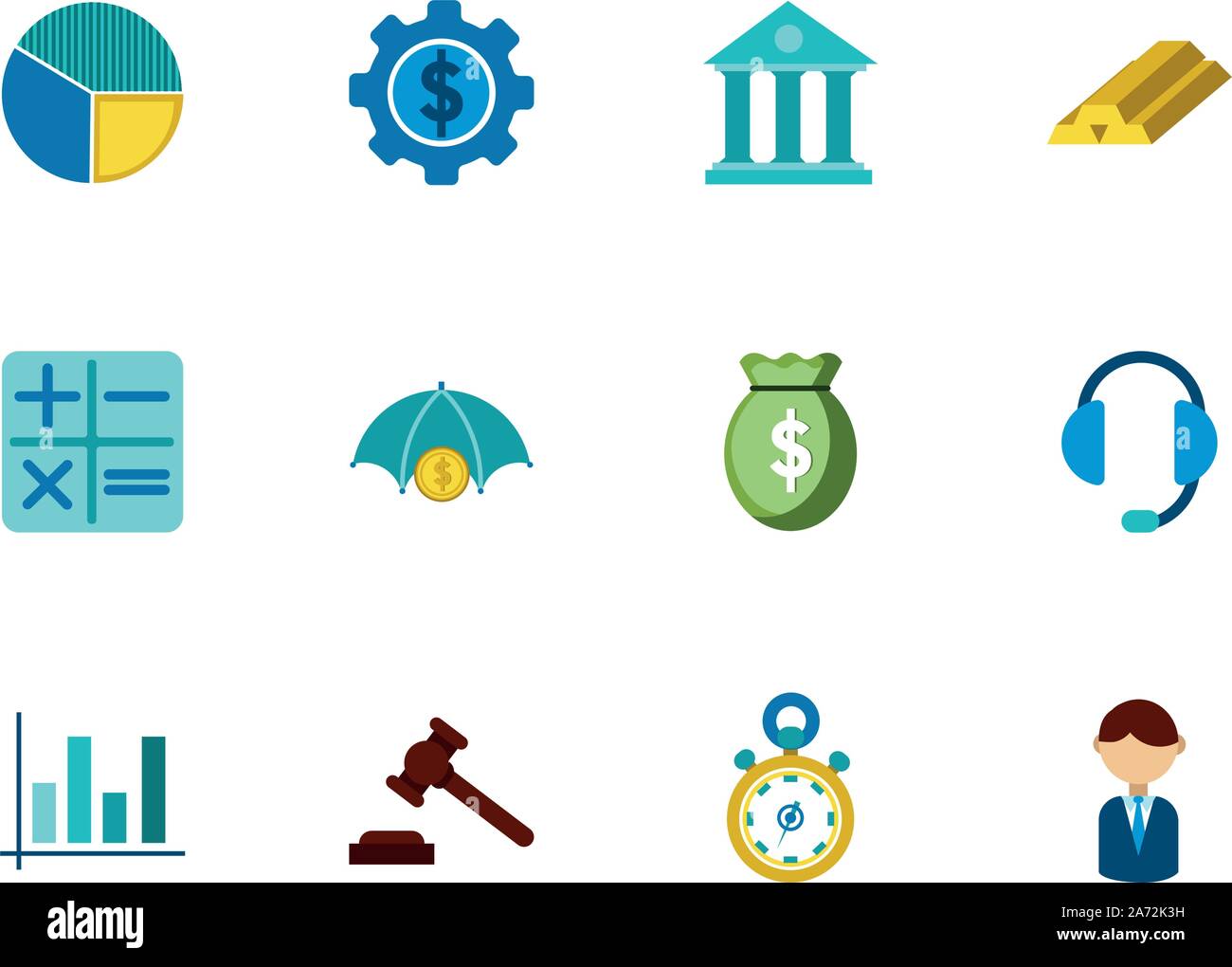 finance business icons set on white background vector illustration ...