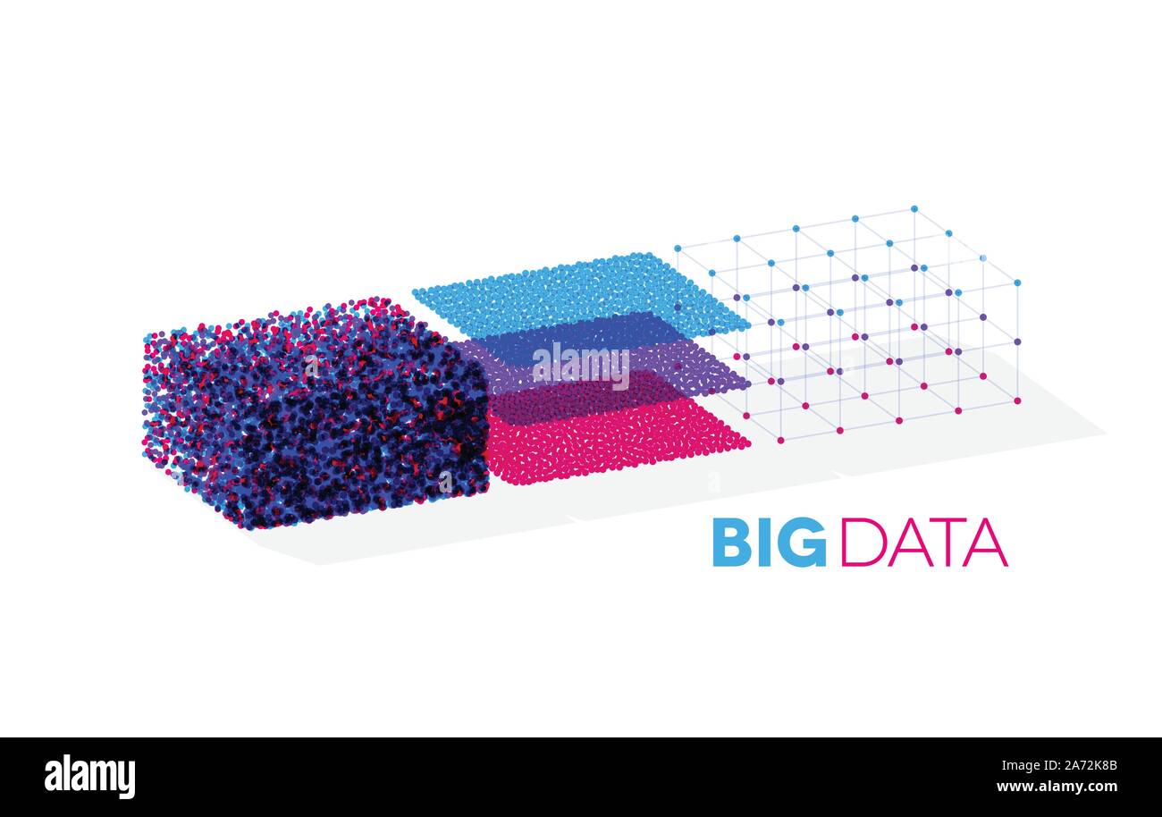 Big data illustration with structuring map reduce process Stock Vector ...