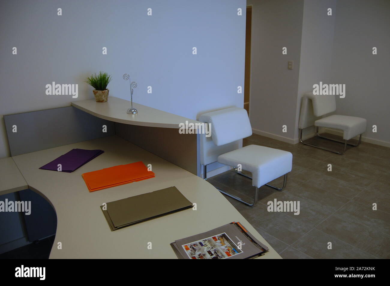 Modern office space reception desk Stock Photo - Alamy