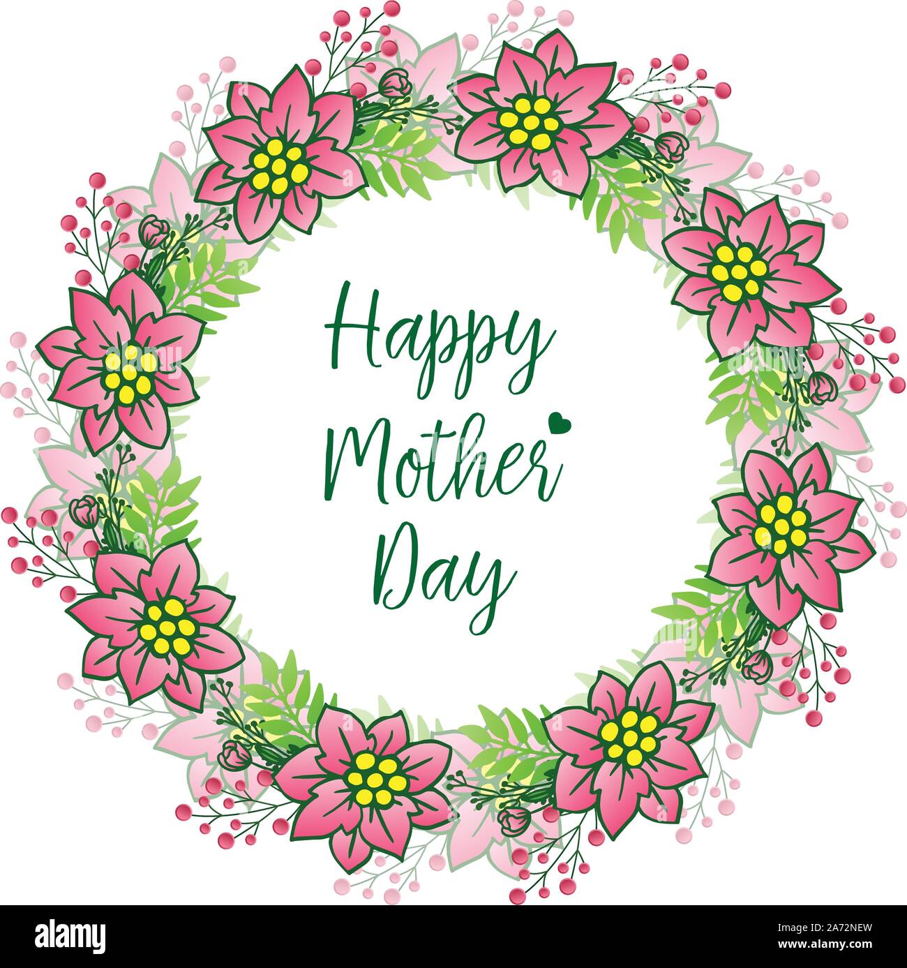 Celebration text happy mother day, with various shape circle of ...