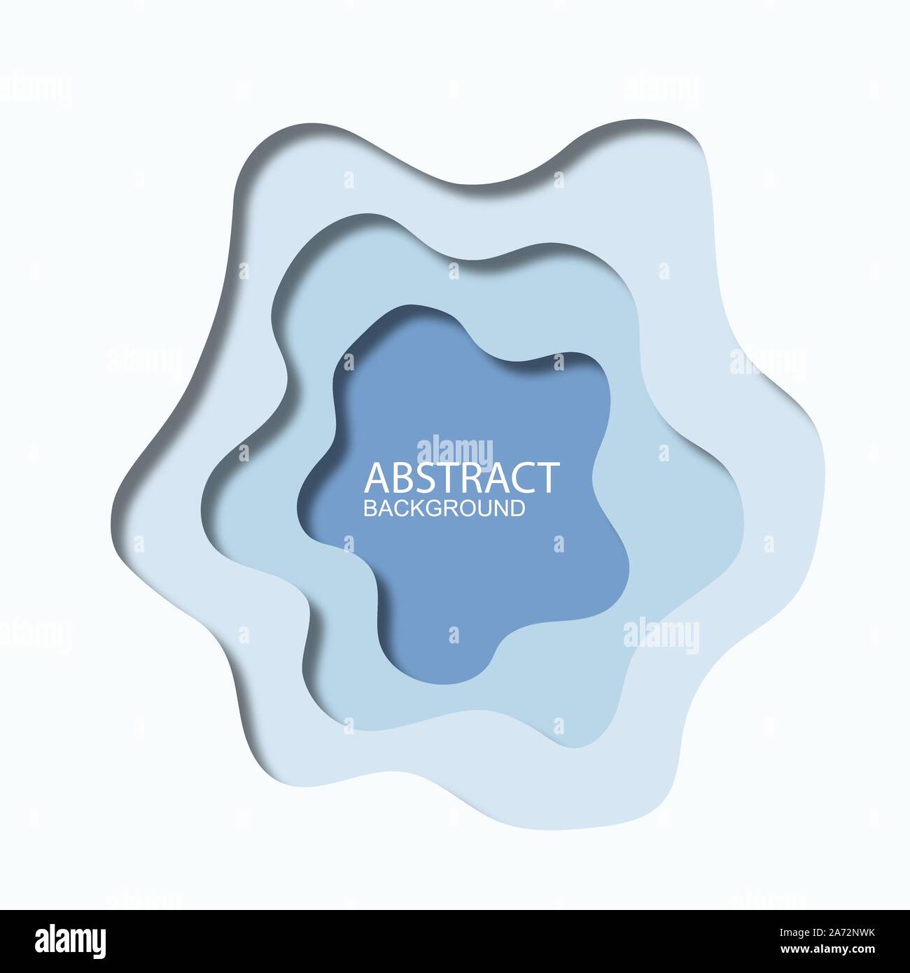 3D abstract blue wave background with paper cut shapes. layout for ...