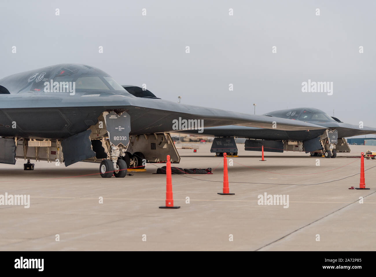 Two B-2 Spirit Stealth Bombers, assigned to the 509th Bomb Wing ...