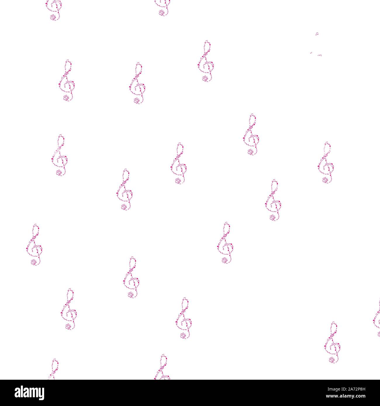 Seamless pink melodies note pattern repeating texture with white ...