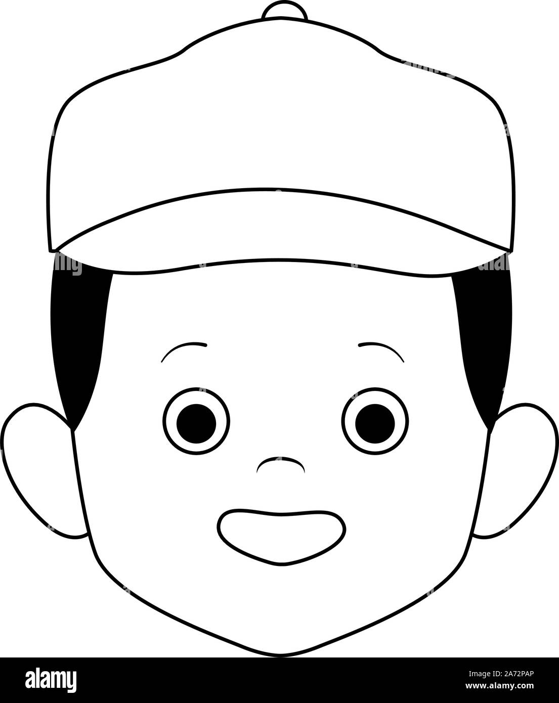cartoon happy boy with a cap icon Stock Vector Image & Art - Alamy
