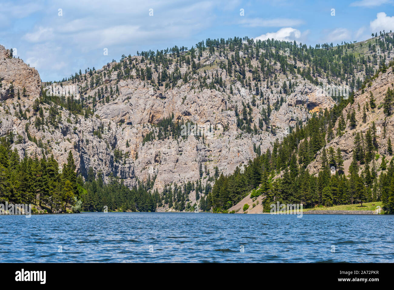 An overlooking landscape of Gates of the Mountain in Helena National ...