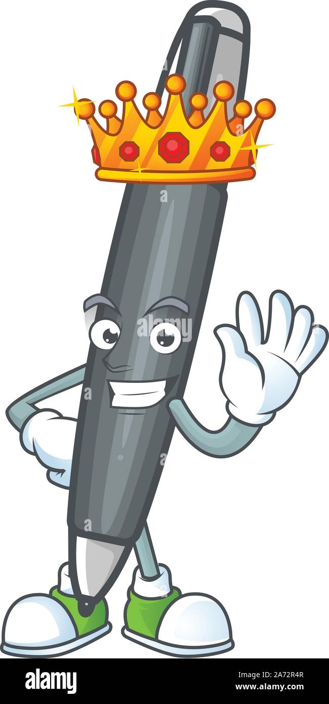 King black ballpoint cartoon character with mascot Stock Vector Image ...