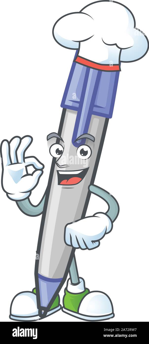 Chef blue ballpoint isolated on white background Stock Vector Image ...
