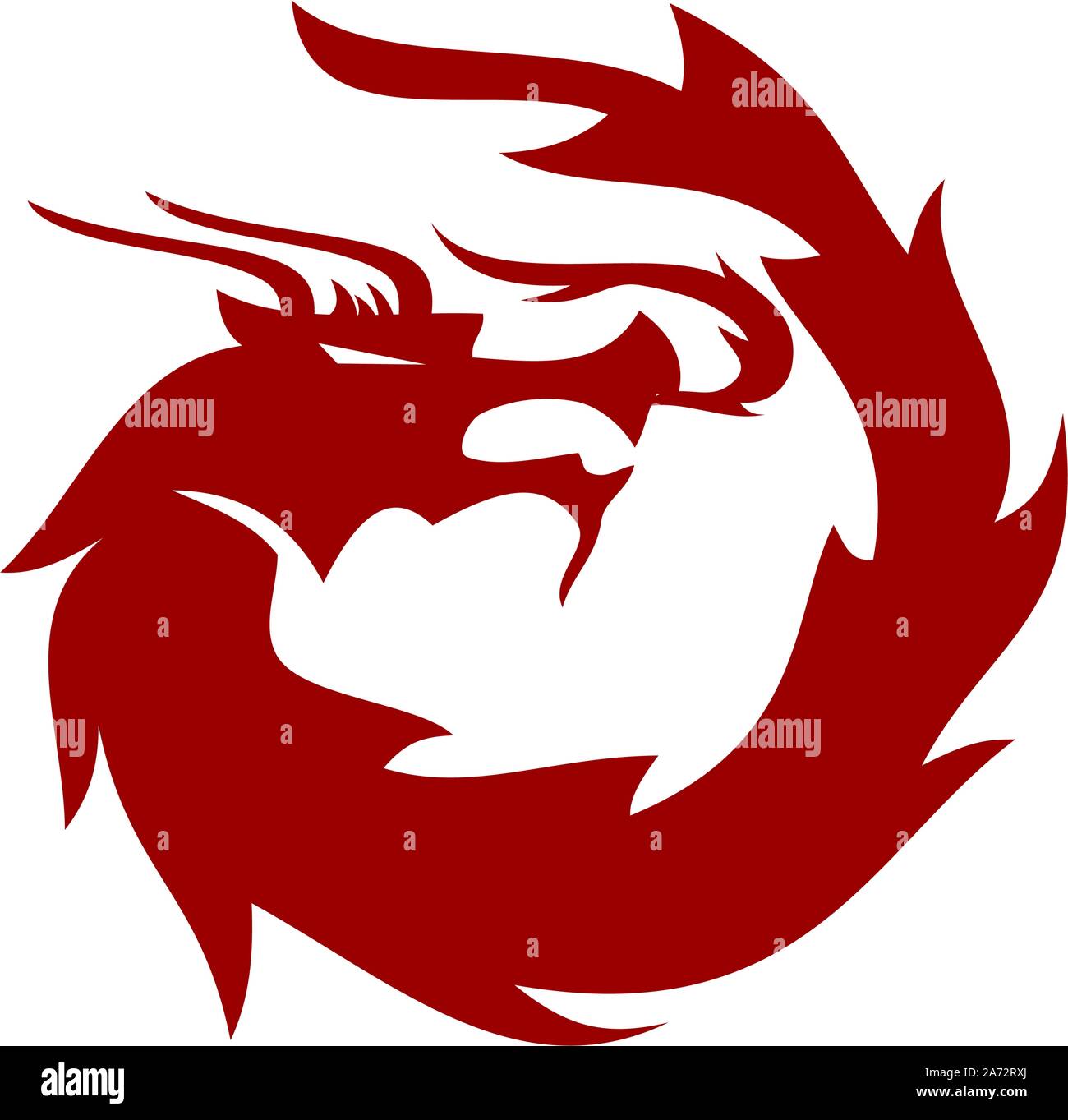 Dragon Logo Design Mascot Template Vector Isolated Stock Vector Image ...