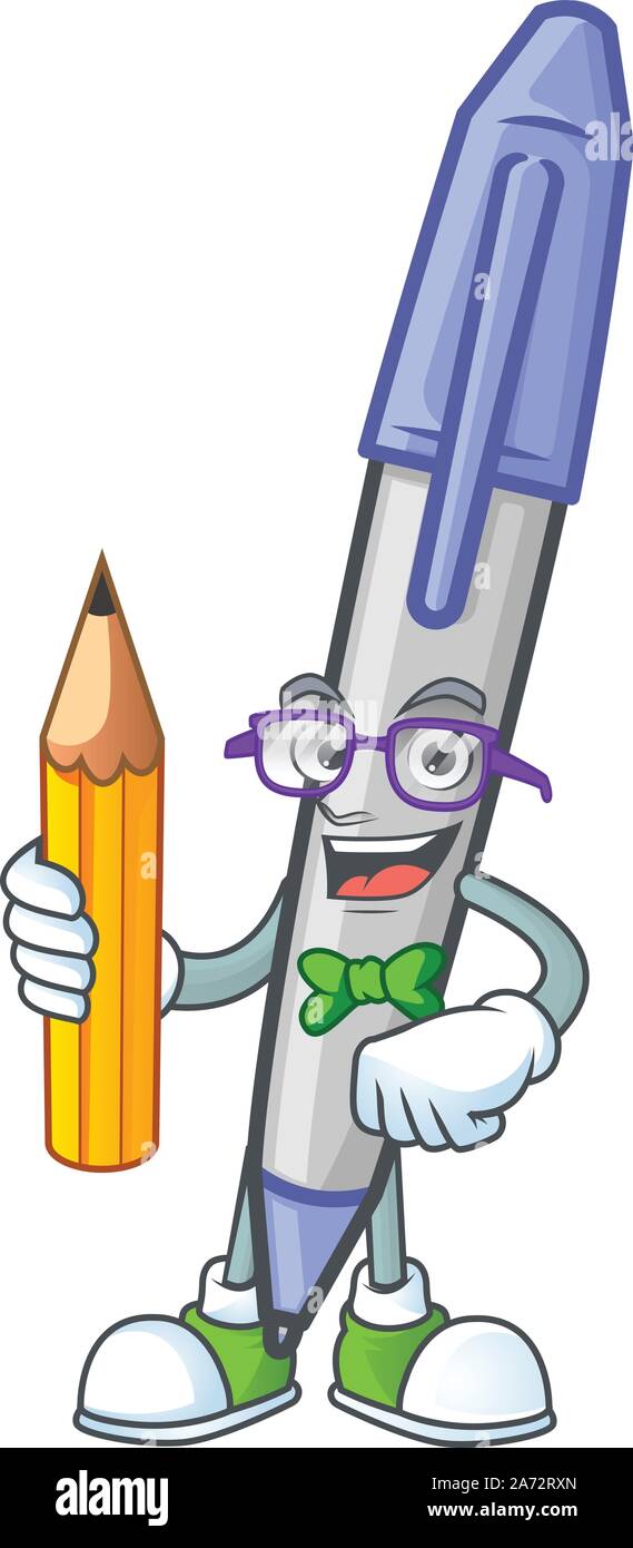 Student blue ballpoint isolated on white background Stock Vector Image ...