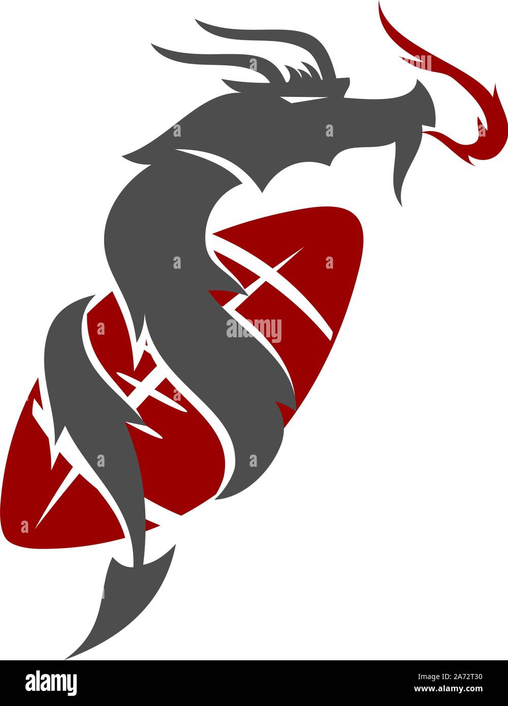 Dragon Logo Design Mascot Template Vector Isolated Stock Vector Image ...