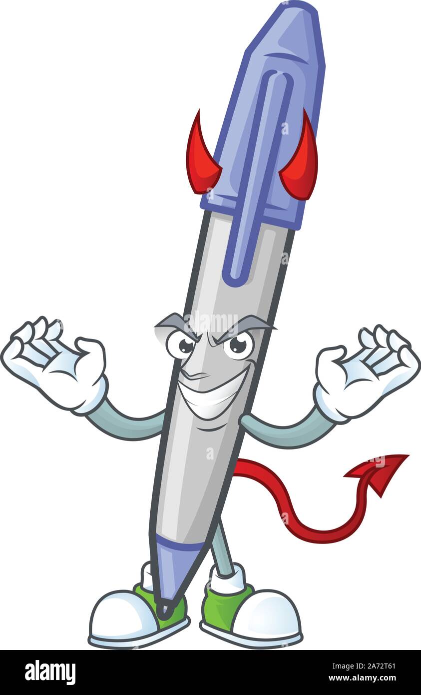 Devil blue ballpoint in the character shape Stock Vector Image & Art ...