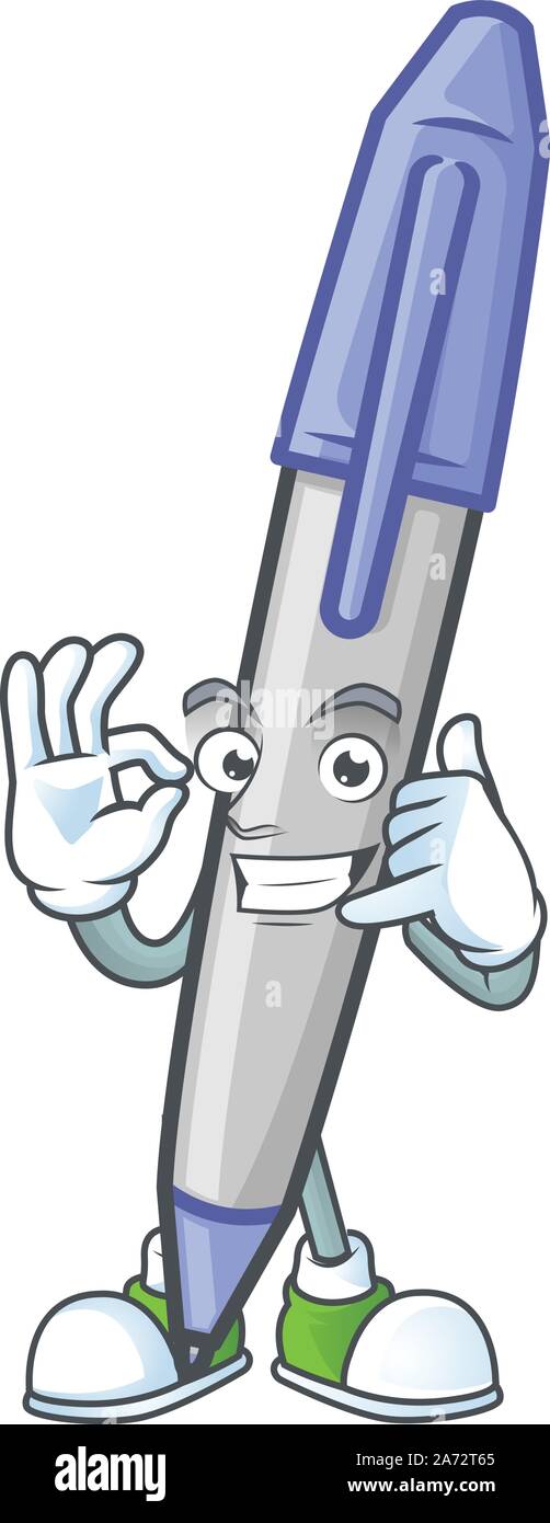 Call me blue ballpoint for the notes writing Stock Vector Image & Art ...