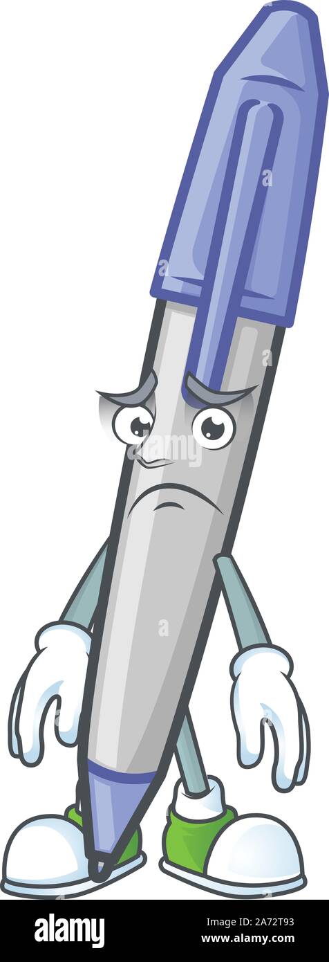 Afraid blue ballpoint in the character shape Stock Vector Image & Art ...