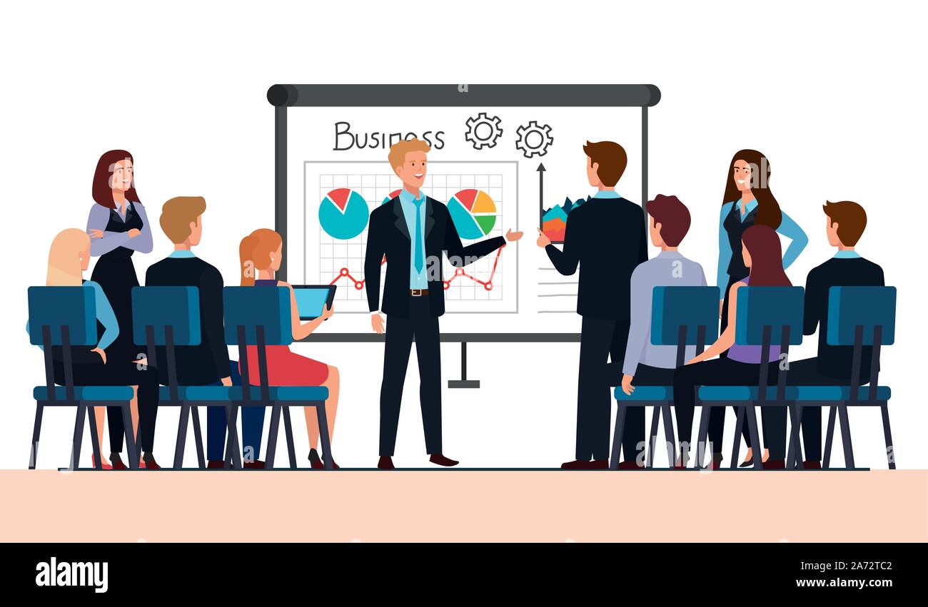 meeting of business people with infographic Stock Vector Image & Art ...
