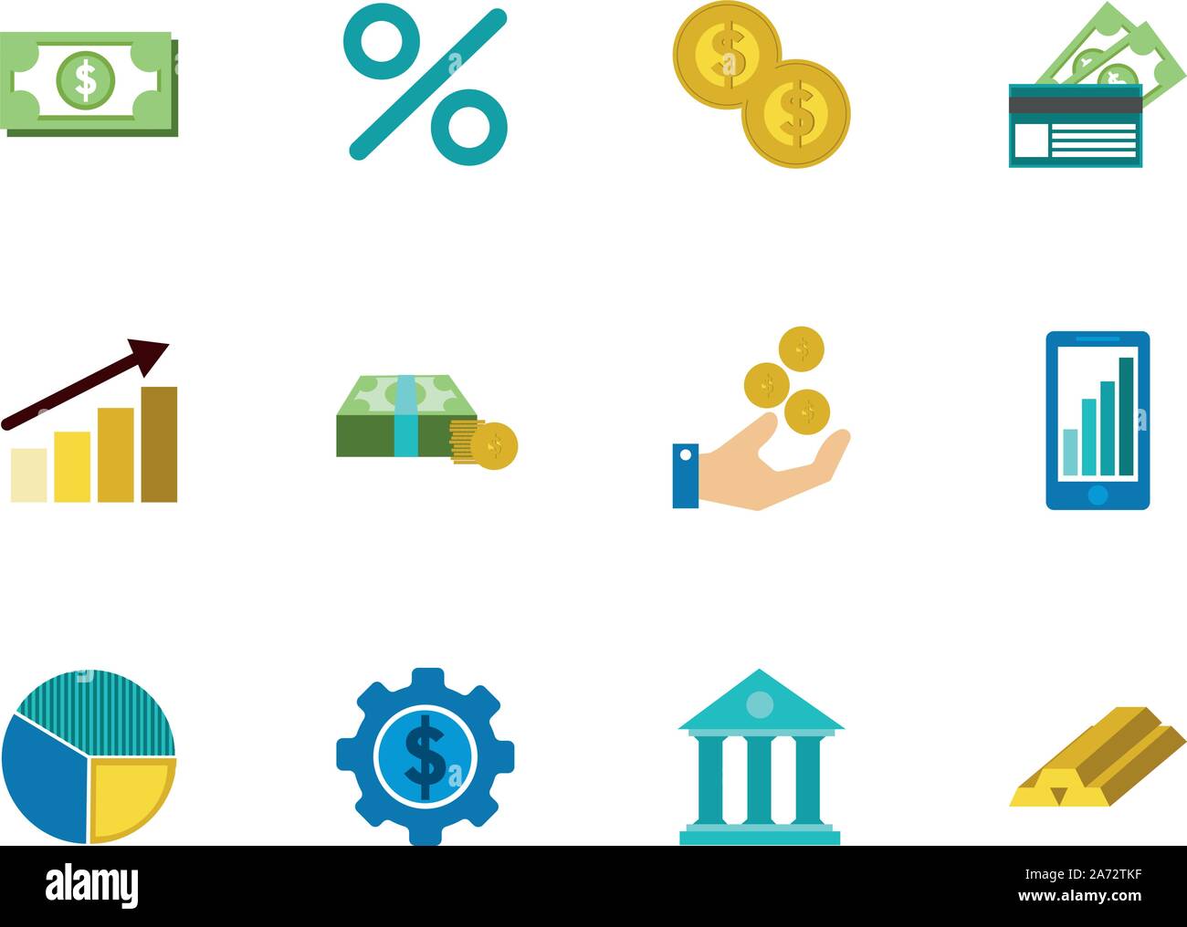 finance business icons set on white background vector illustration ...