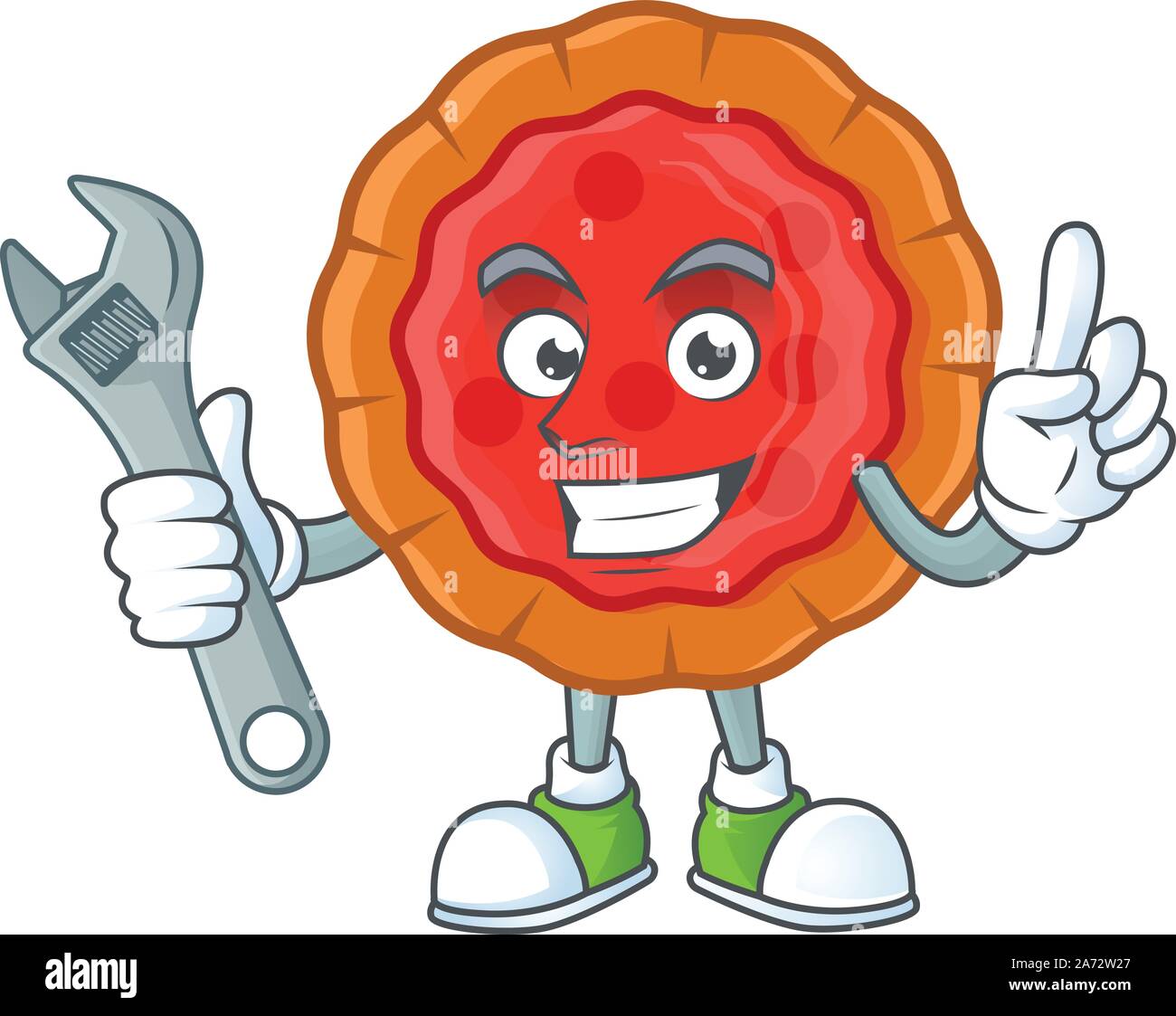 Mechanic cherry pie cartoon character with mascot Stock Vector Image ...