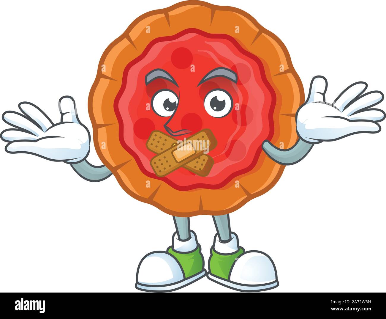 Silent cherry pie cartoon character with mascot Stock Vector Image ...