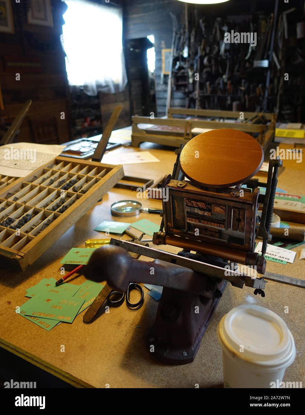 Printing work bench Stock Photo - Alamy