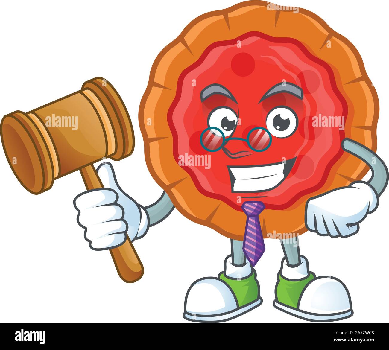 Judge cherry pie cartoon character with mascot Stock Vector Image & Art ...